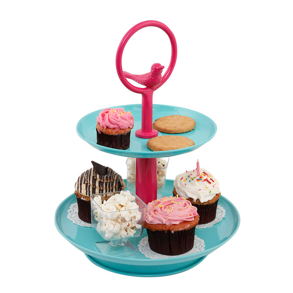 Elan Tweet Two Tier Metal Cake and Cupcake Stand – Living with Elan